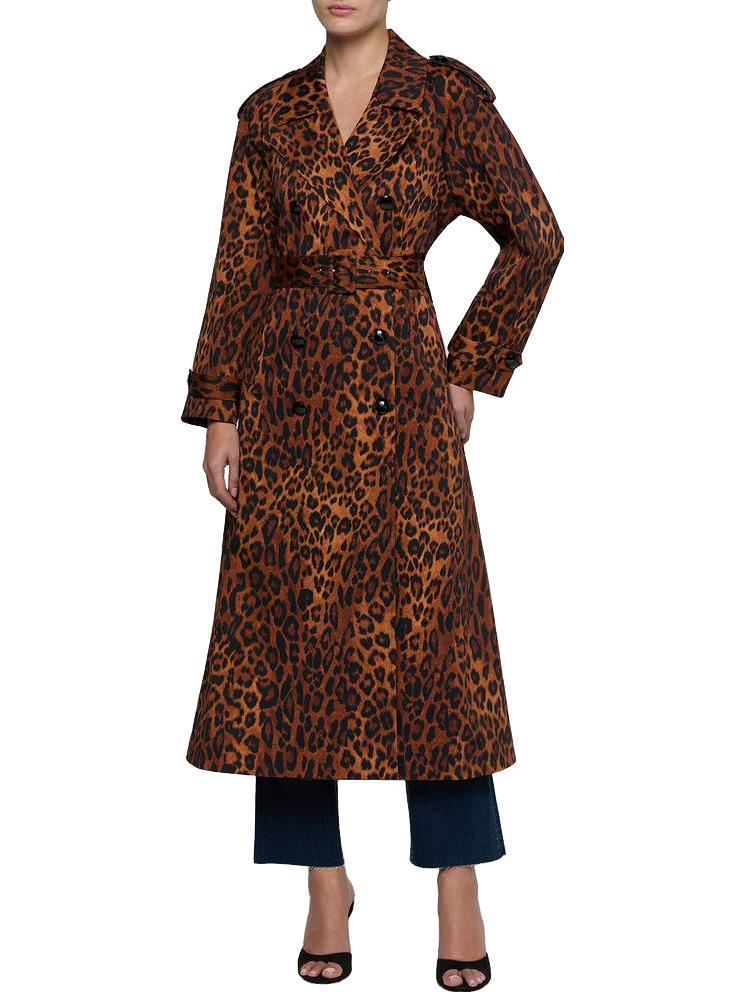 L'AGENCE L'AGENCE Brinley Oversized Animal Print Trench Coat